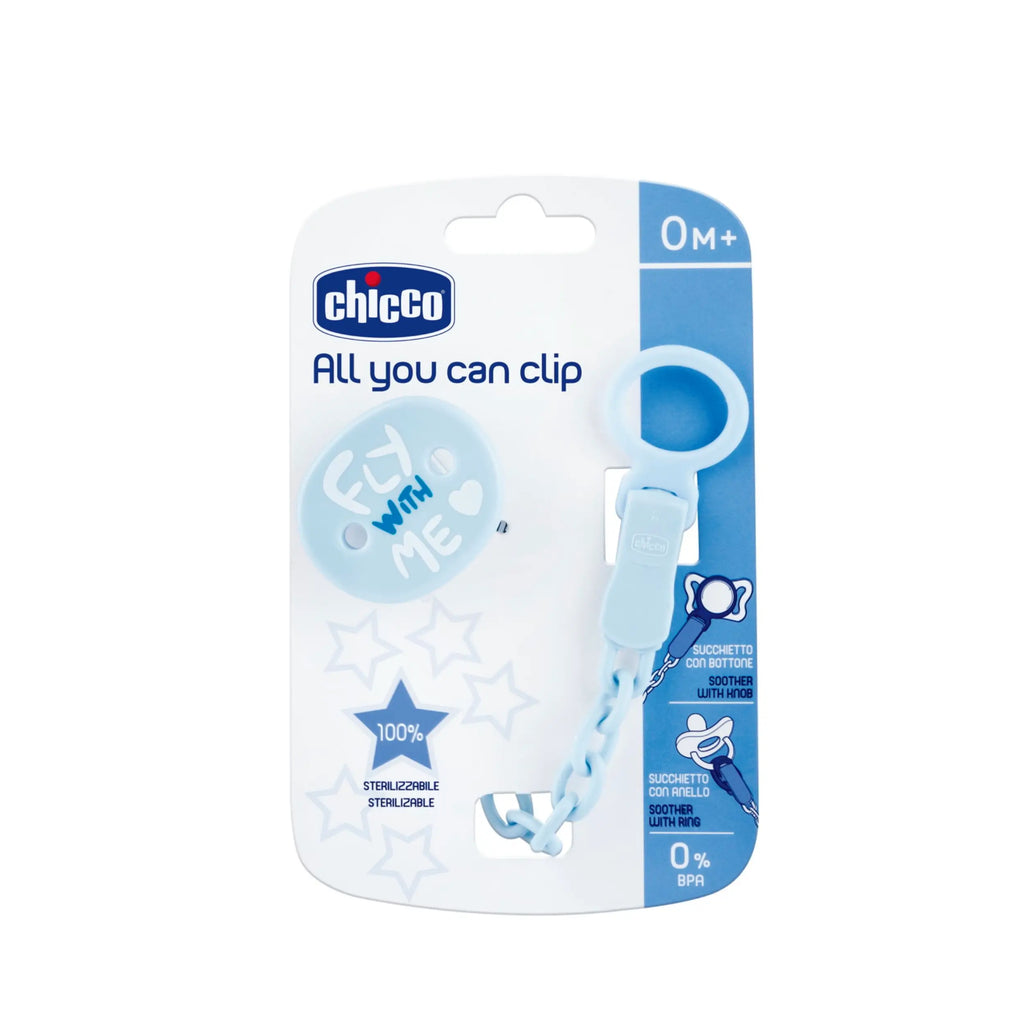 Chicco All You Can Clip Pacifier Holder Blue 1Pc – Be & Care